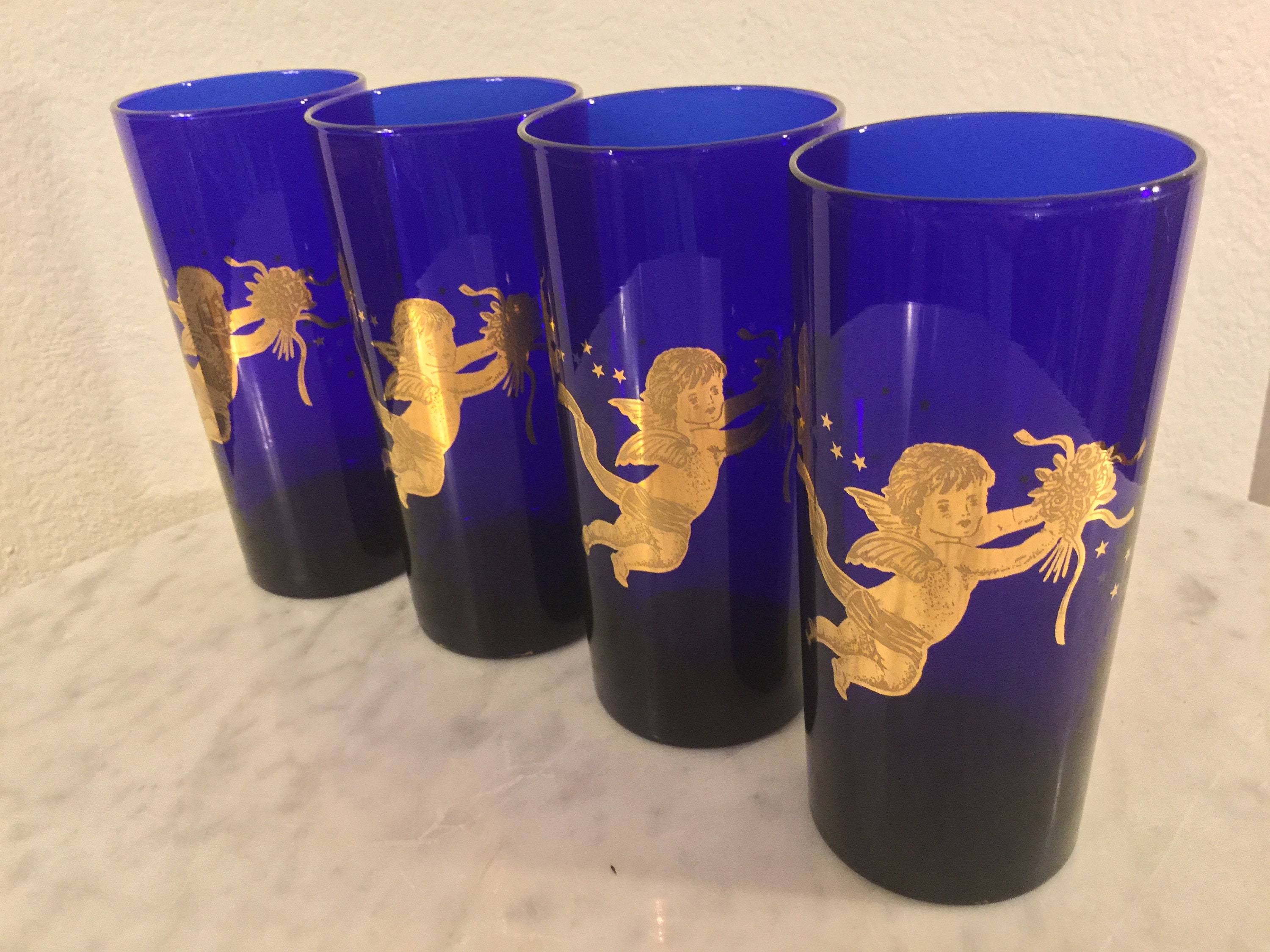 Vintage Gorgeous Culver Crystal Ltd angels Set of - Etsy