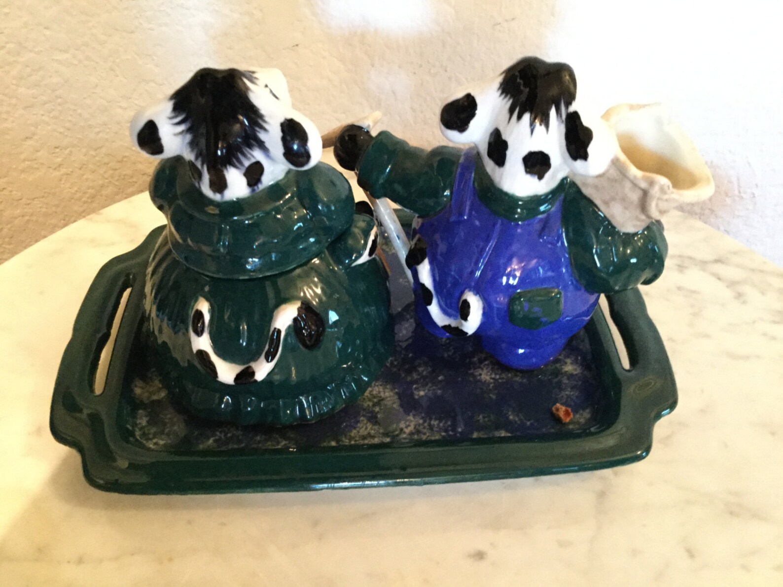 Vintage "holee Cows" Set of Porcelain Figurine Cow Sugar Bowl & Lid ...