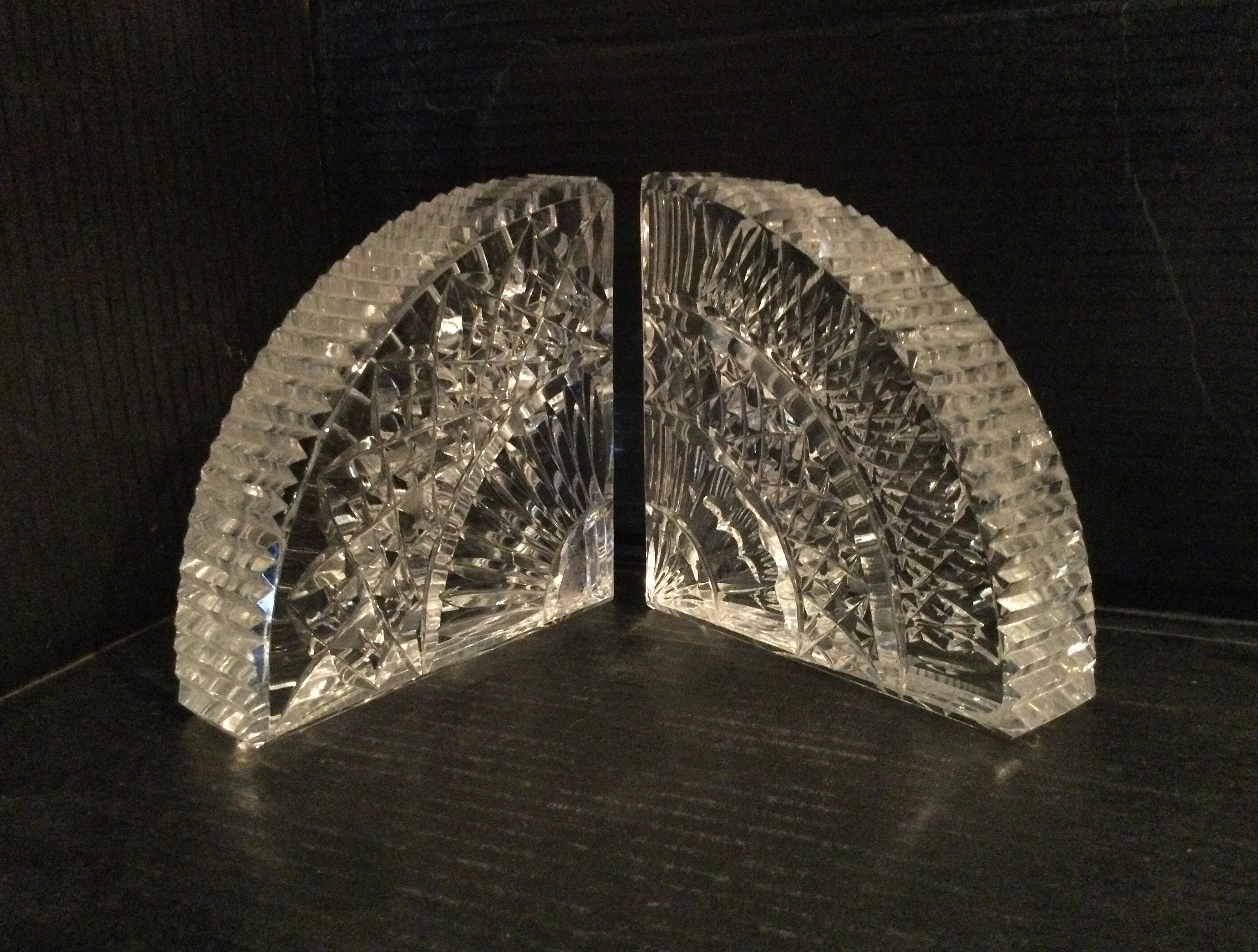 Vintage WATERFORD CRYSTAL QUADRANT Set of 2 Bookends. Clear, Cut ...