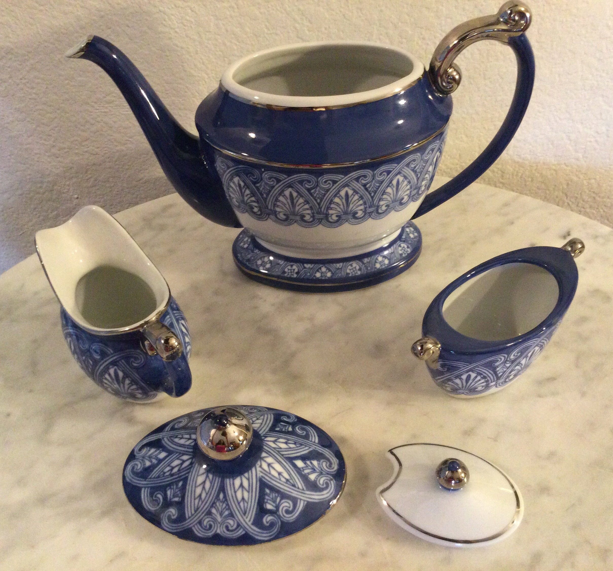 BOMBAY CHINA TILE 5 Pieces Set. Teapot and Lid Sugar Bowl - Etsy