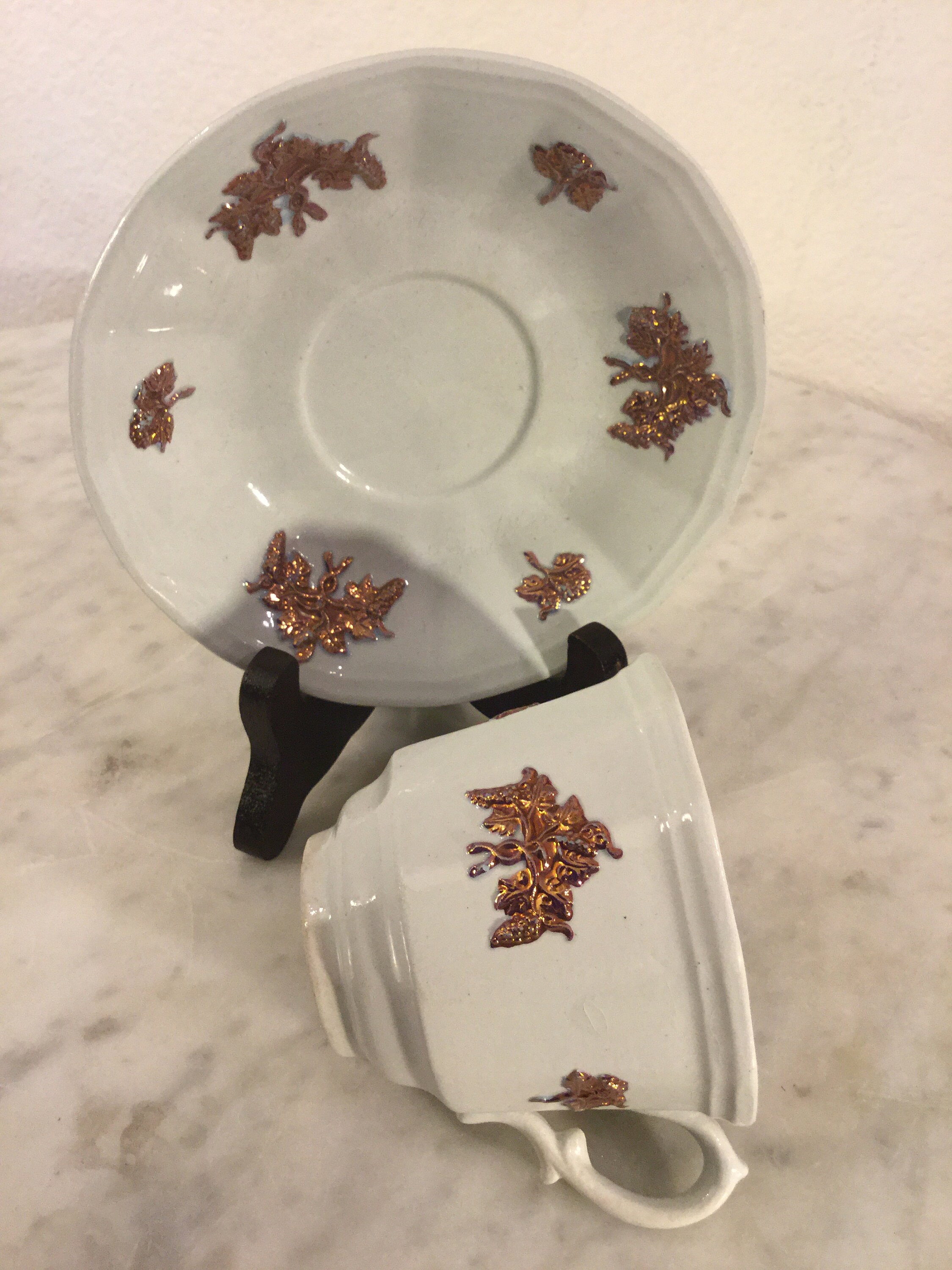 Vintage Antique Edward Walley Ironstone China Cup and Saucer Set ...