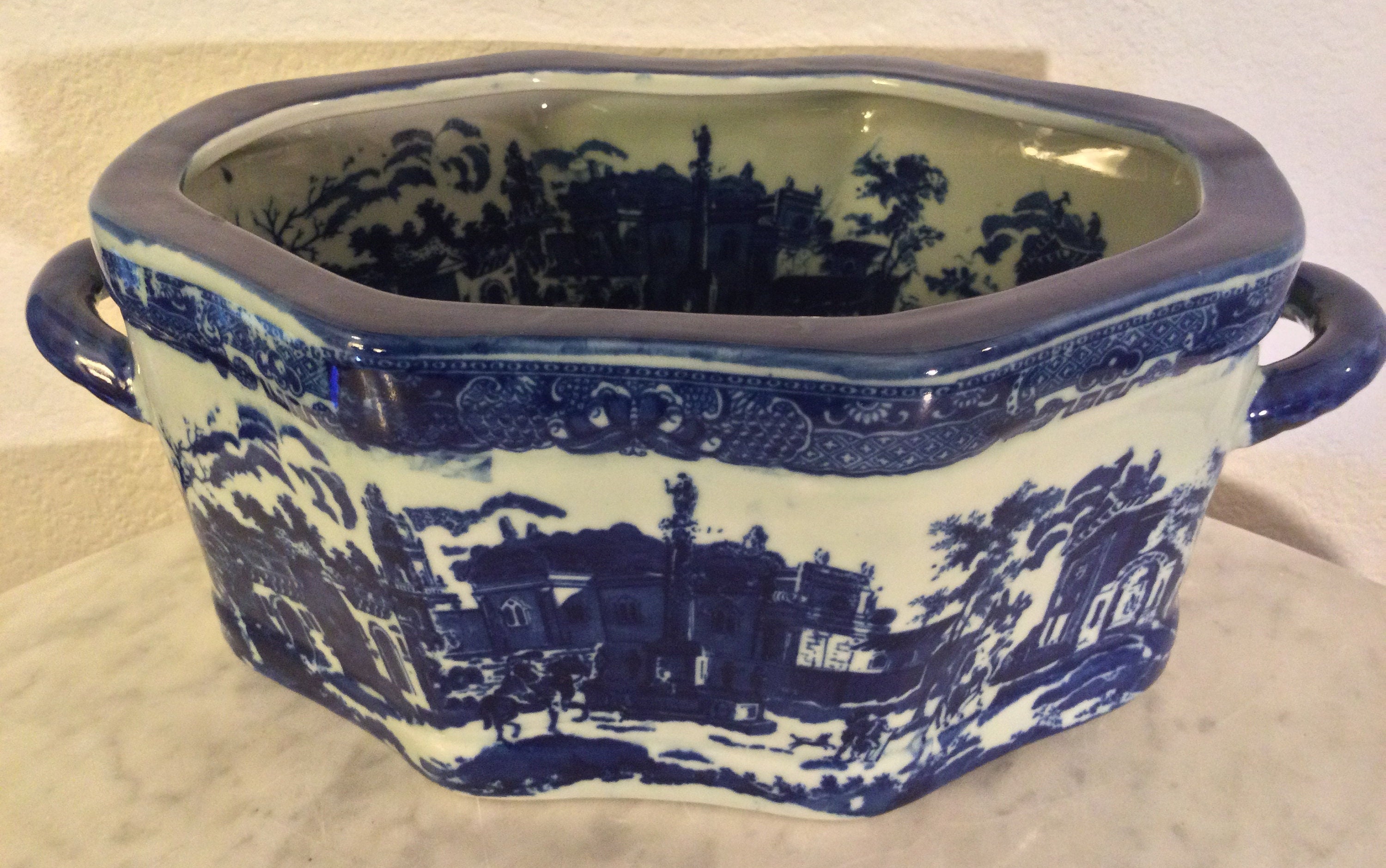 Vintage Beautiful VICTORIA WARE IRONSTONE Historical Blue, Jardiniere ...