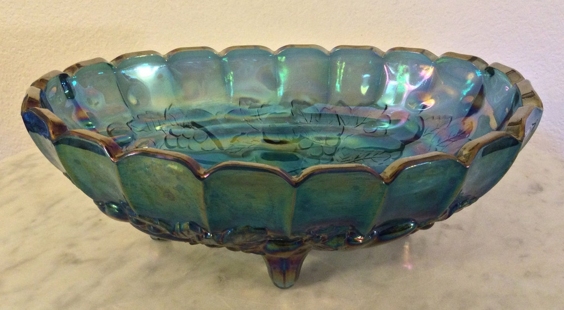 Vintage Indiana Glass Garland Blue-Carnival Four | Etsy