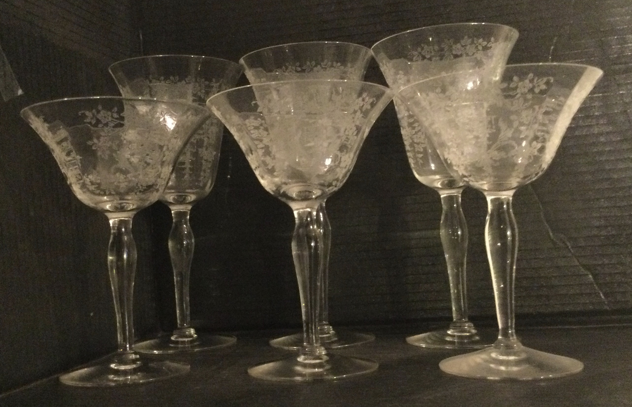 Vintage Beautiful MORGANTOWN GLASS “MIKADO” 3 Water Goblets & 3 ...