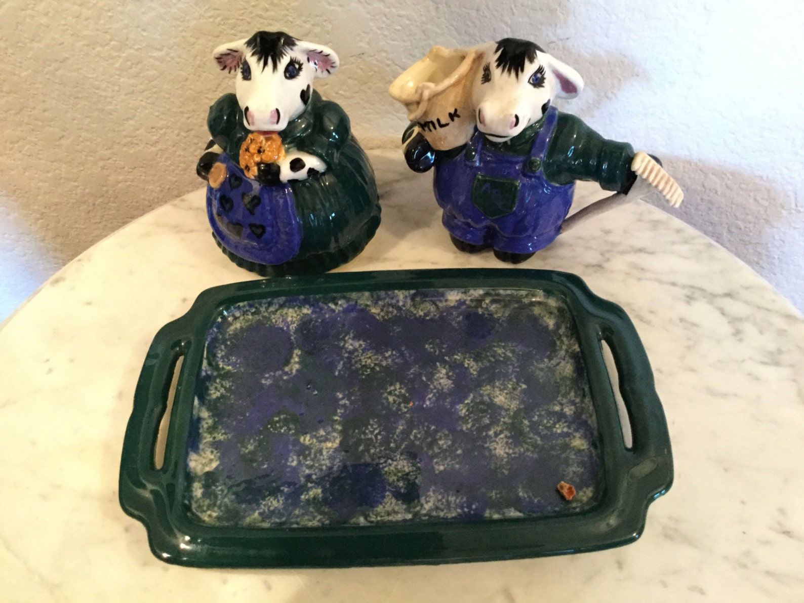 Vintage "holee Cows" Set of Porcelain Figurine Cow Sugar Bowl & Lid ...