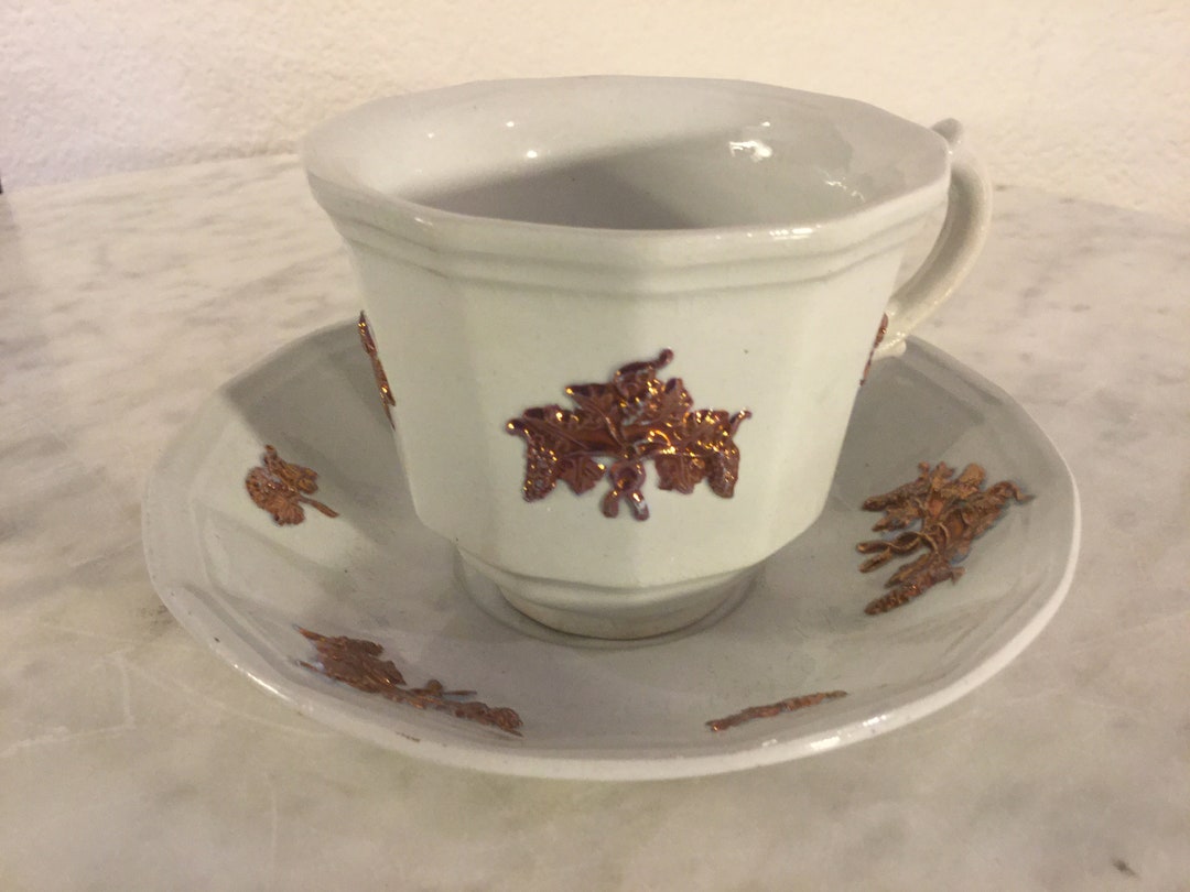 Vintage Antique Edward Walley Ironstone China Cup and Saucer Set ...