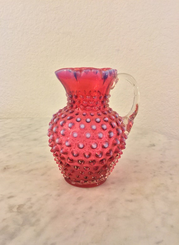 Vintage Stunning Fenton HOBNAIL CRANBERRY OPALESCENT 16 | Etsy