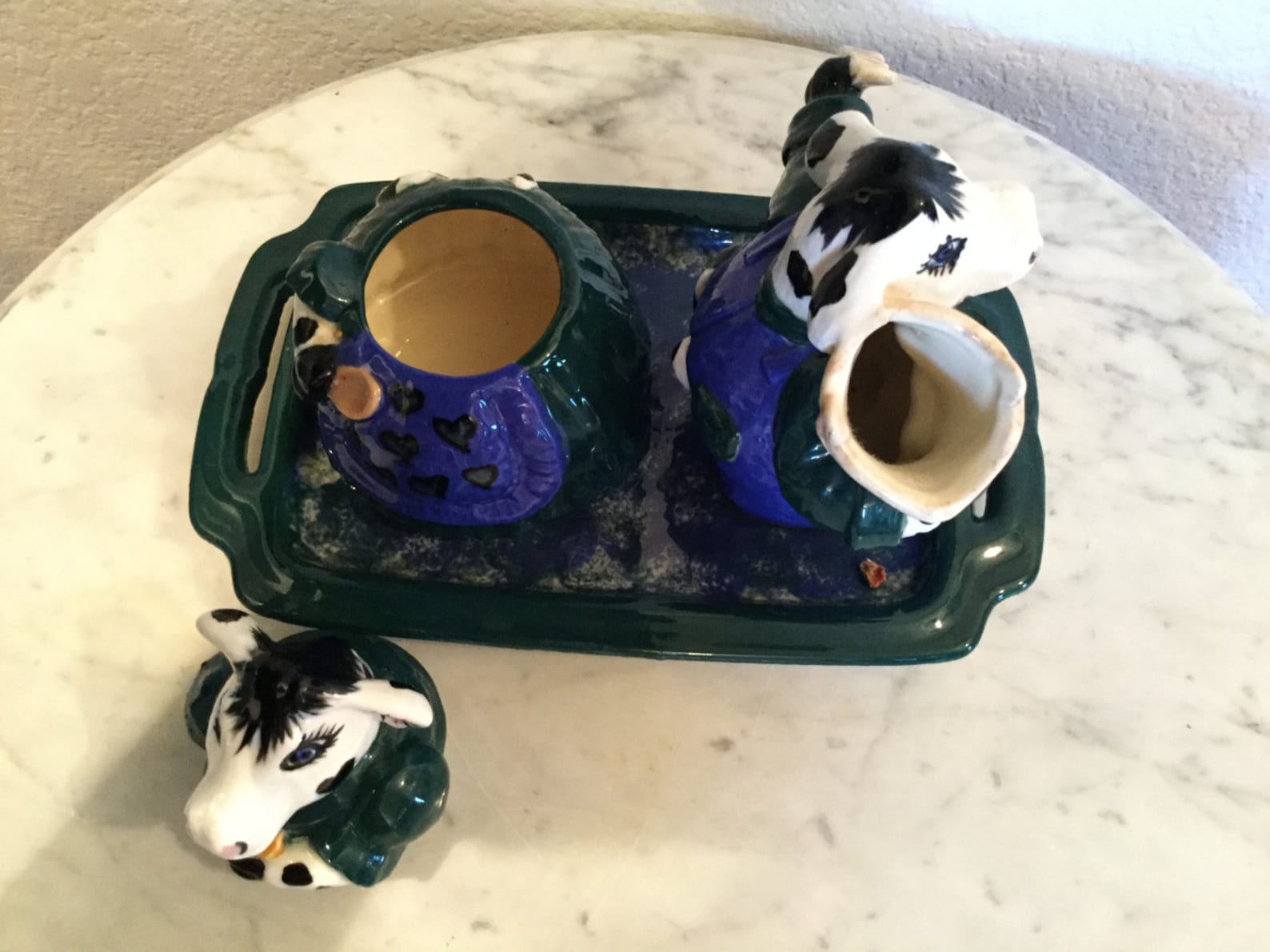 Vintage "holee Cows" Set of Porcelain Figurine Cow Sugar Bowl & Lid ...
