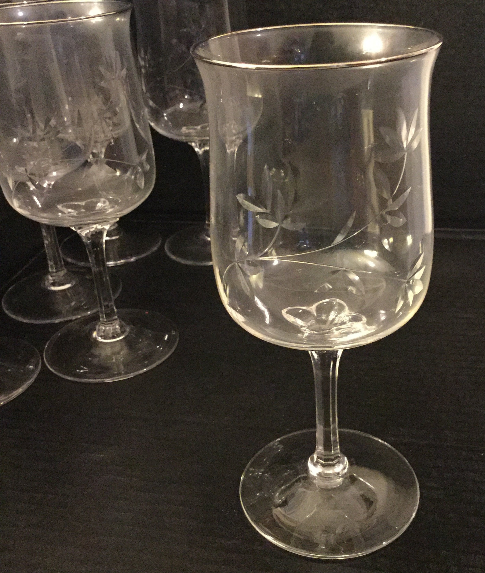 Vintage Gorgeous Lenox Fine Crystal wildflower Pattern. 6 Water Goblets ...