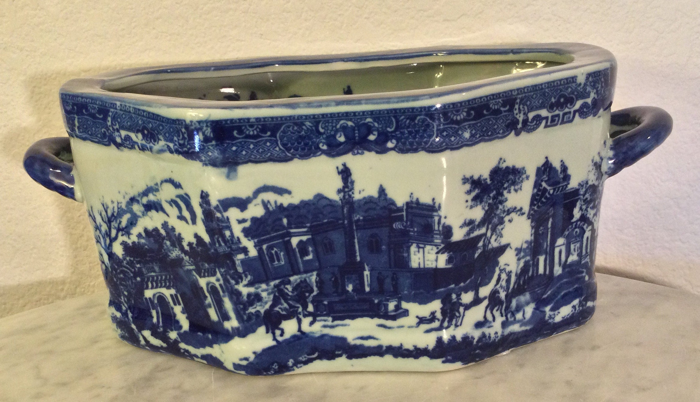 Vintage Beautiful VICTORIA WARE IRONSTONE Historical Blue, Jardiniere ...