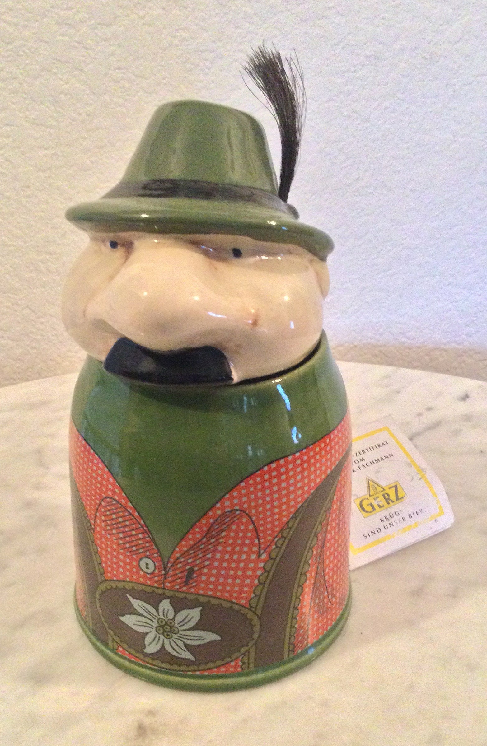 Vintage GERZ Original Figural Beer Stein, Classic Bavarian Character ...