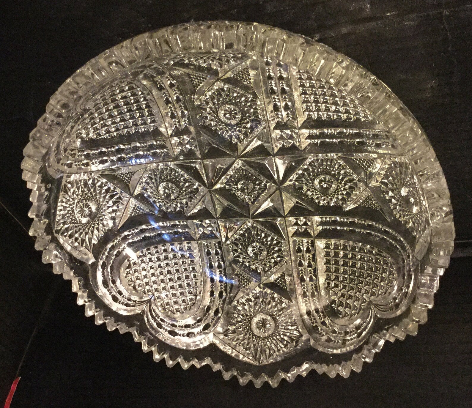 Vintage Gorgeous IMPERIAL GLASS NUCUT “hearts” Round Bowl. High Quality ...