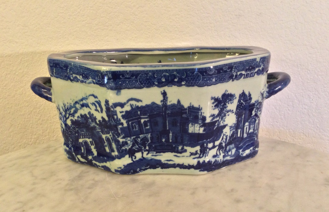 Vintage Beautiful VICTORIA WARE IRONSTONE Historical Blue, Jardiniere ...