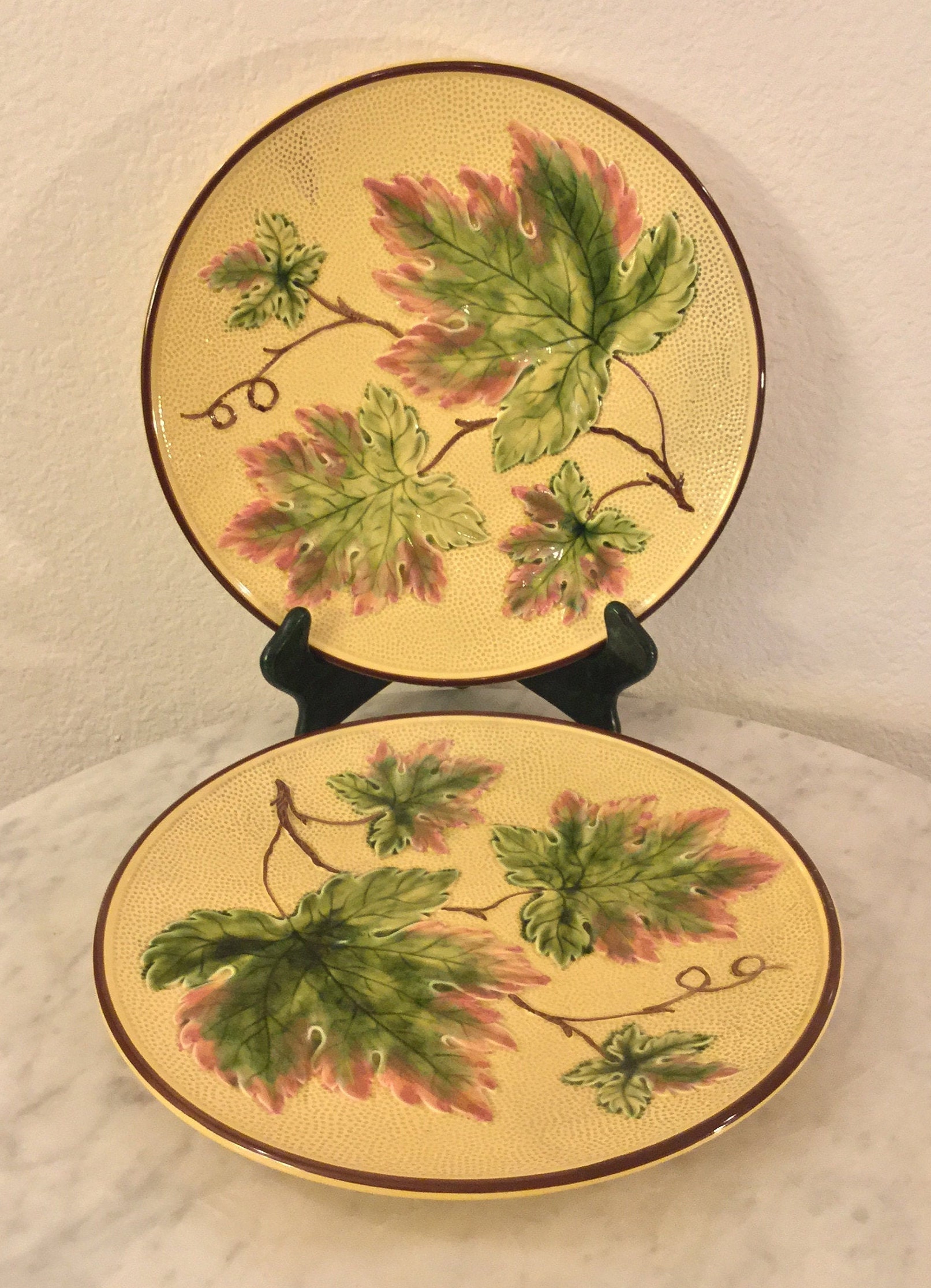 Vintage ZELL S Am HARMERSBACH Pottery Two 2 11 1/4 Platter/charger ...