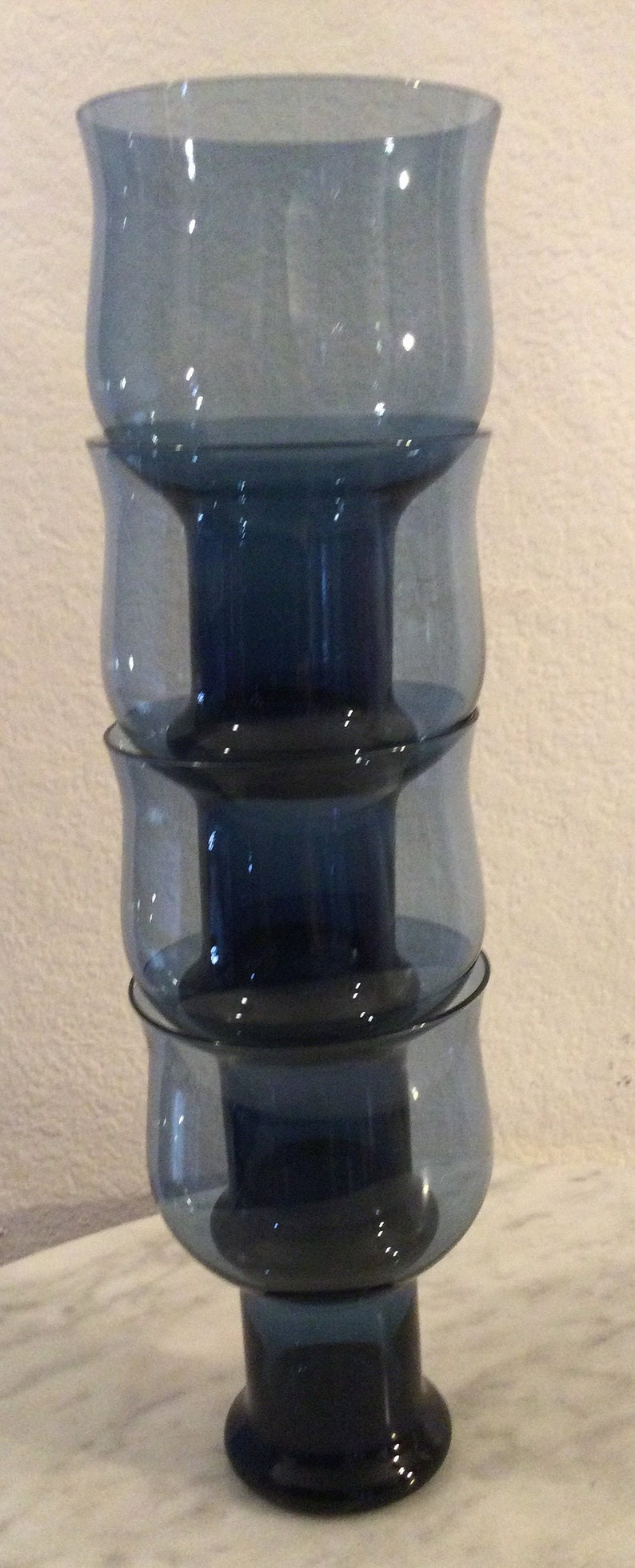 Lenox Crystal CLARION DARK BLUE Pattern, Set of 4 Water Goblets. All ...