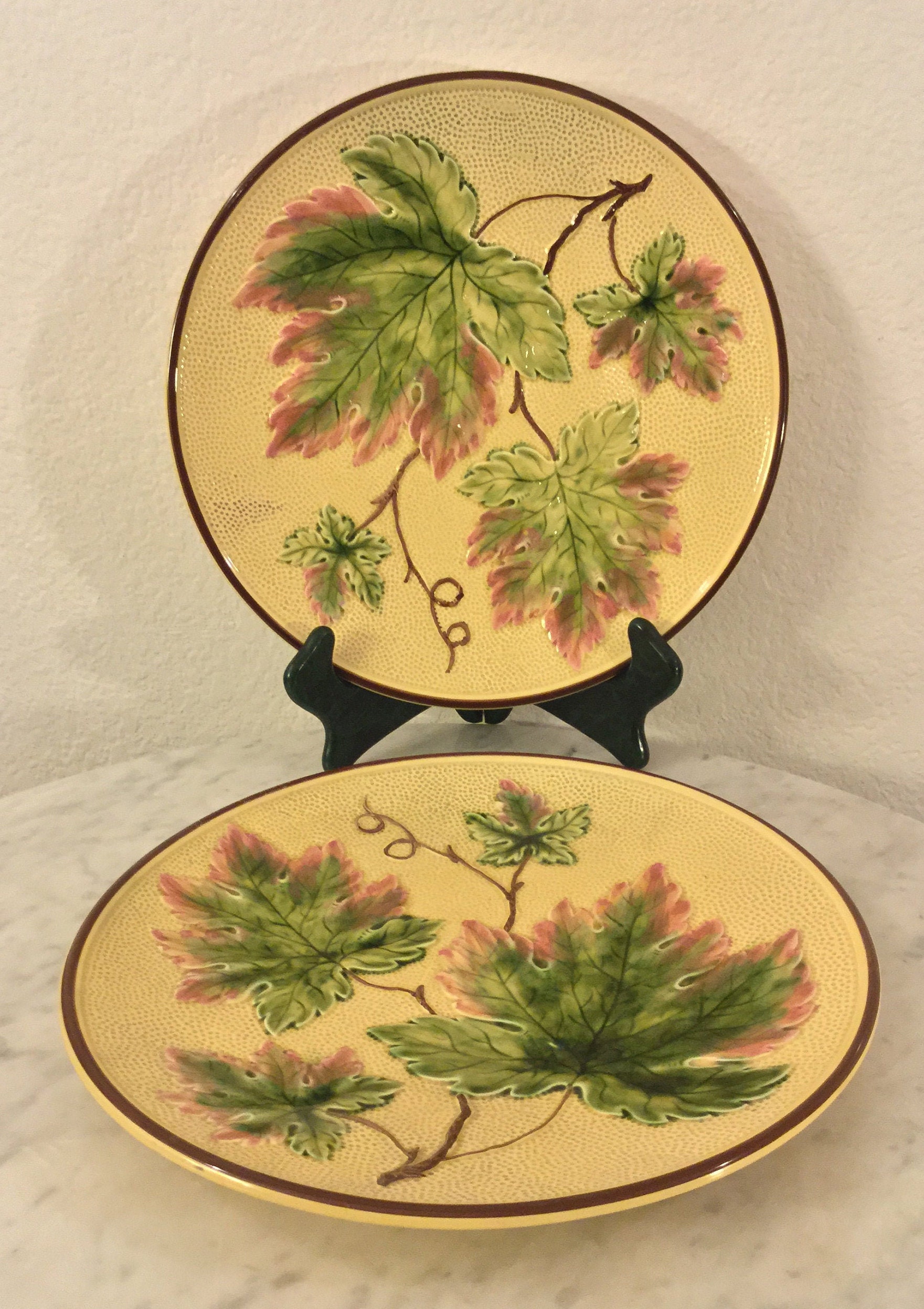 Vintage ZELL S Am HARMERSBACH Pottery Two 2 11 1/4 Platter/charger ...