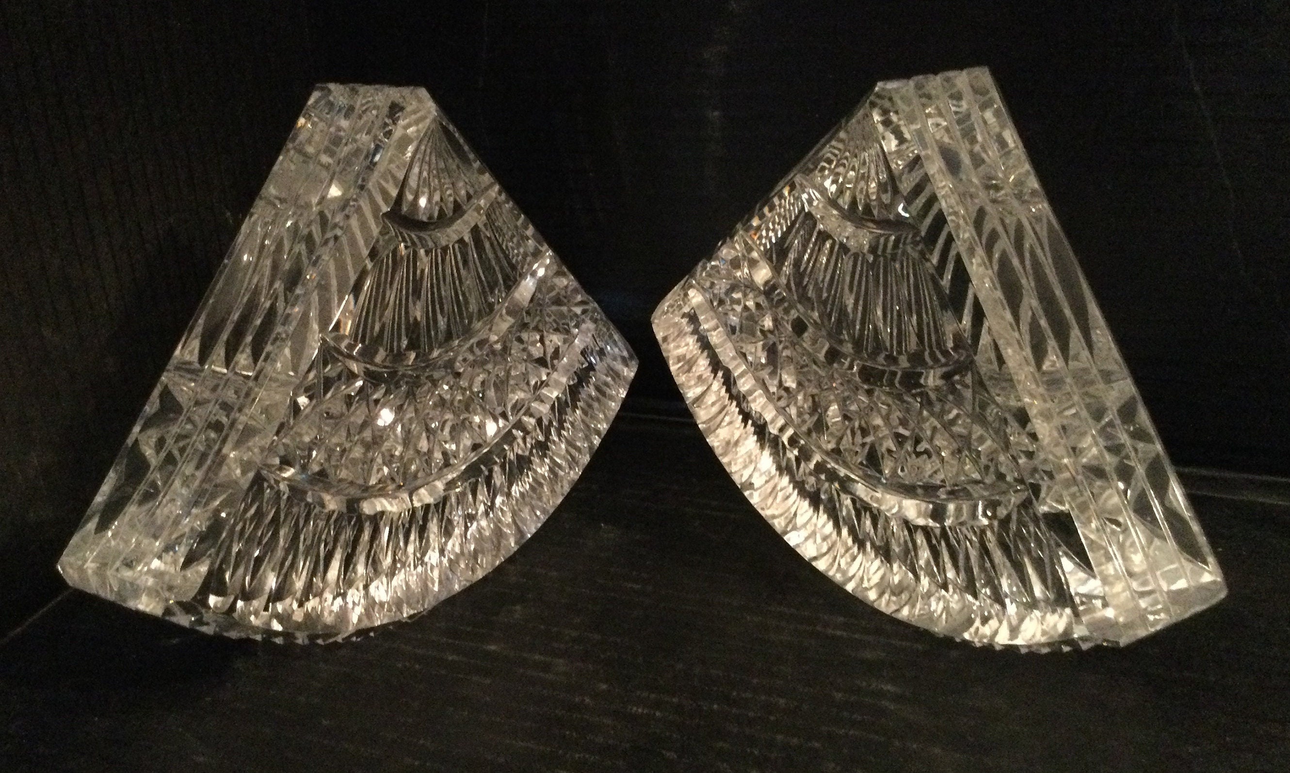 Vintage WATERFORD CRYSTAL QUADRANT Set of 2 Bookends. Clear, Cut ...