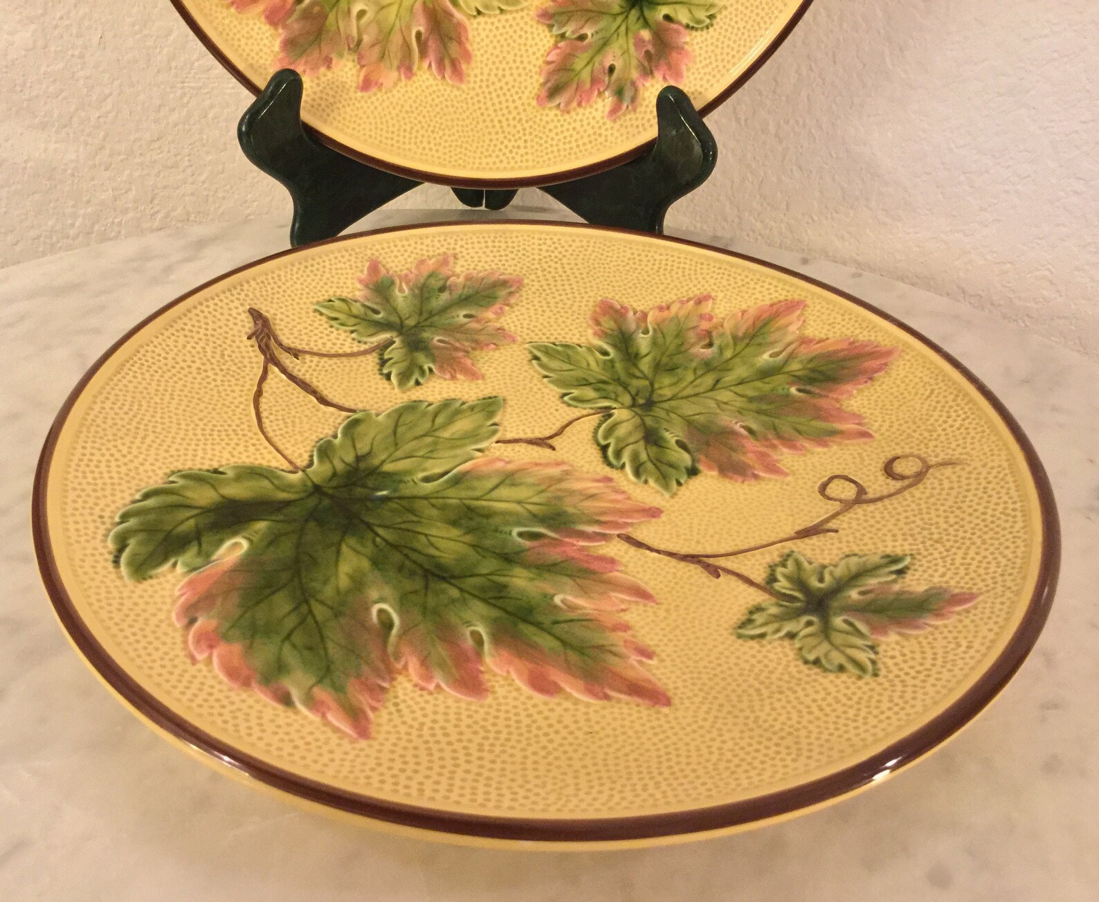 Vintage ZELL S Am HARMERSBACH Pottery Two (2) 11 1/4” Platter/charger ...