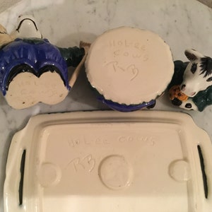 Vintage "holee Cows" Set of Porcelain Figurine Cow Sugar Bowl & Lid ...