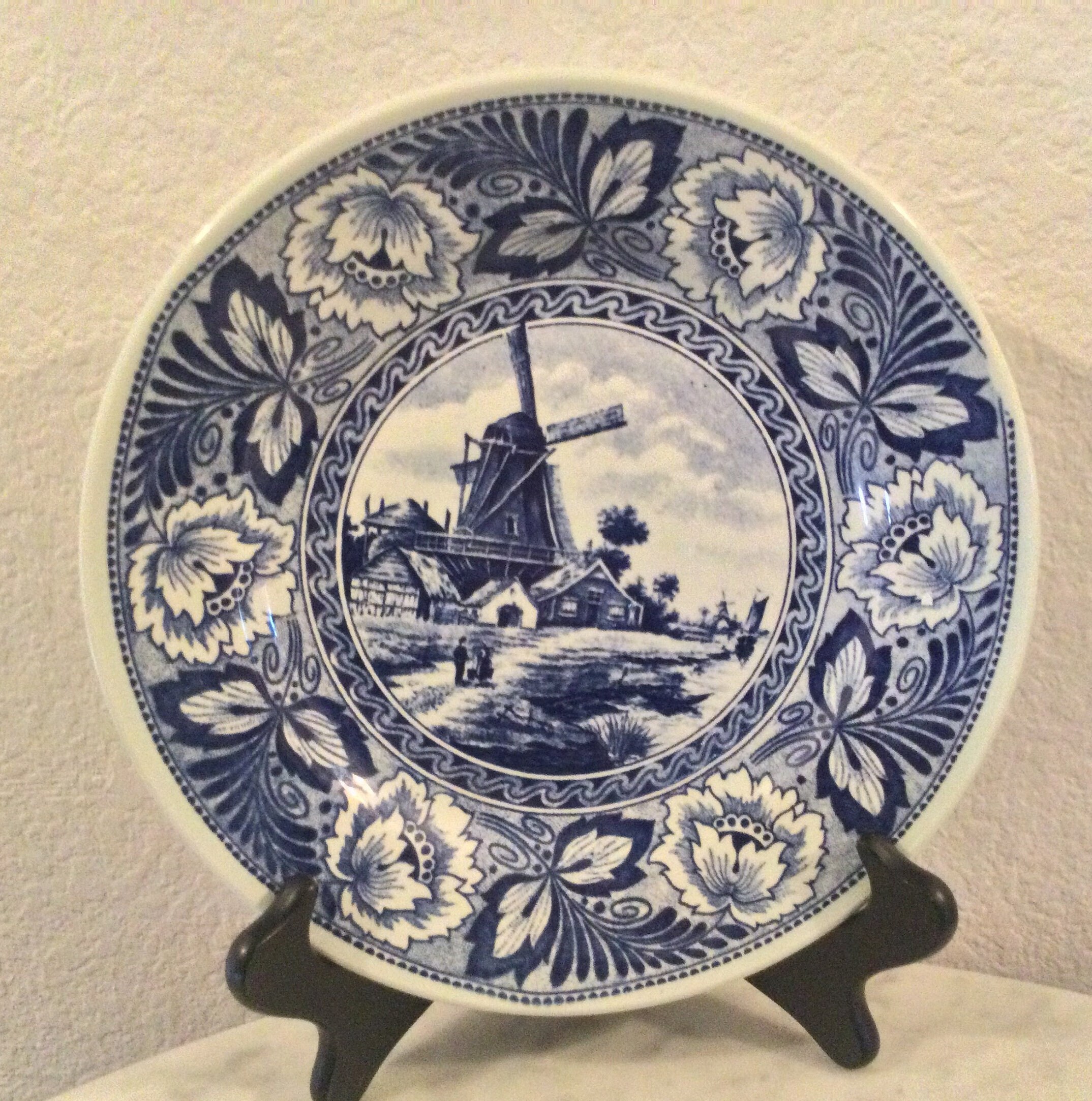 Vintage Beautiful BOCH Pottery “DELFTS” Windmill Two Decorative Wall ...