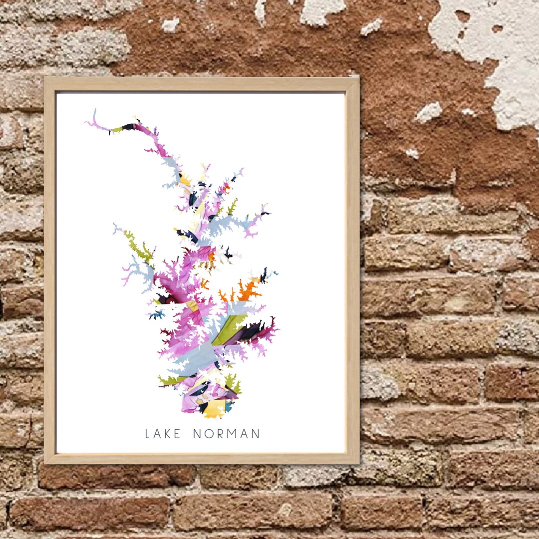 Abstract Lake Norman LKN Printable Silhouette Map - DIGITAL DOWNLOAD - Etsy