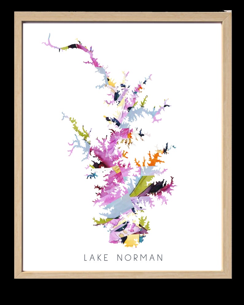 Abstract Lake Norman LKN Printable Silhouette Map - DIGITAL DOWNLOAD - Etsy