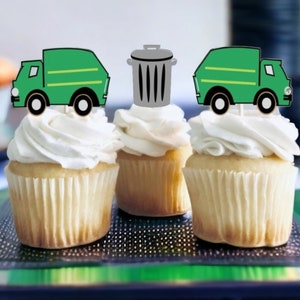 Garbage Truck Themed Cupcake Toppers - Etsy