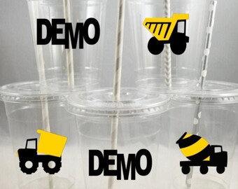 Construction Party 9 Oz. Cups Set of 8 Boy Baby Shower - Etsy