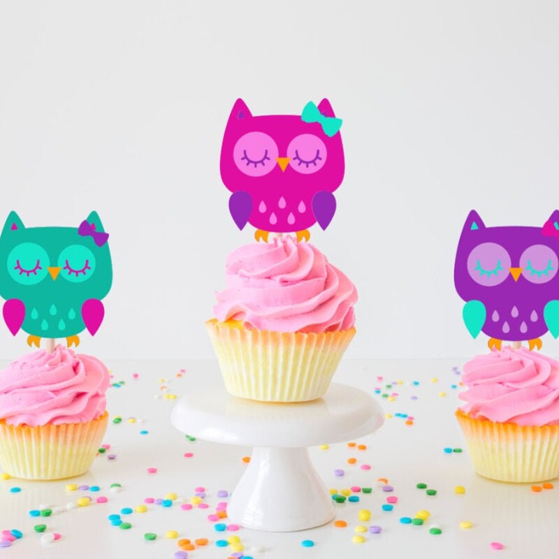 Owl Cupcake Toppers - Etsy
