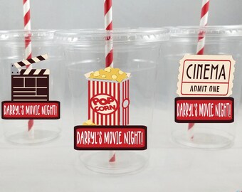 Pink Movie Party Popcorn Birthday Party Cups Movie Party - Etsy