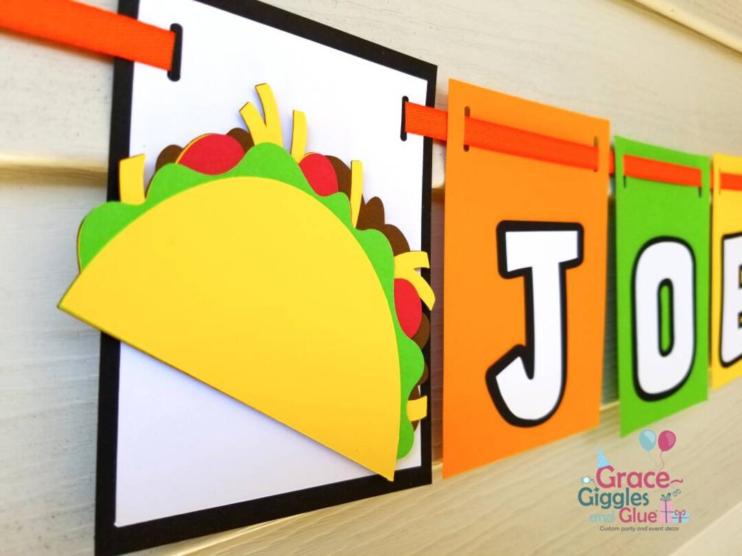 Taco Name Banner, Taco Twosday Banner, Taco Bout A Party Banner, Taco ...