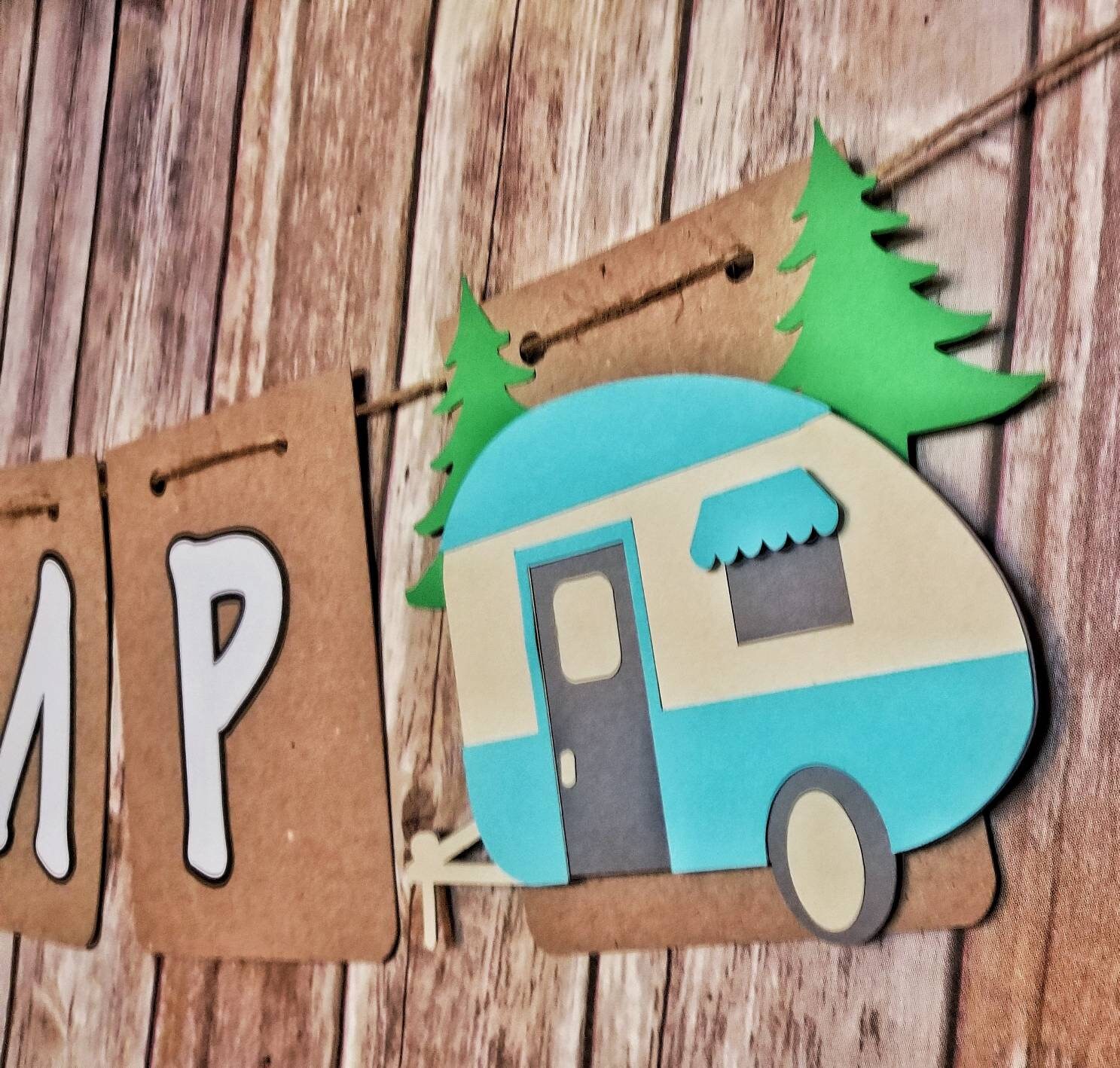 Camp Themed Name Banner Camper Themed Happy Birthday Banner | Etsy