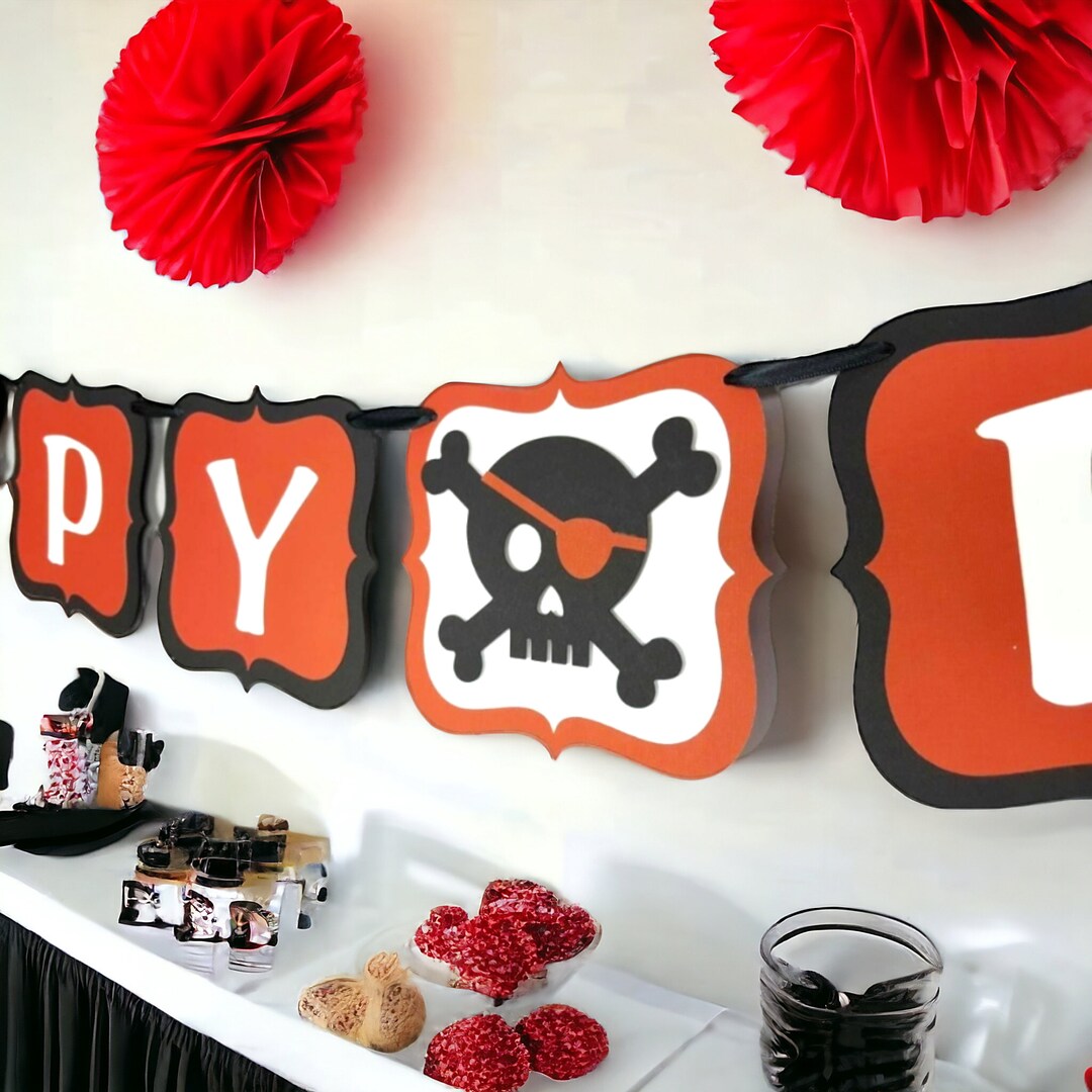 Pirate Themed Happy Birthday Banner - Etsy
