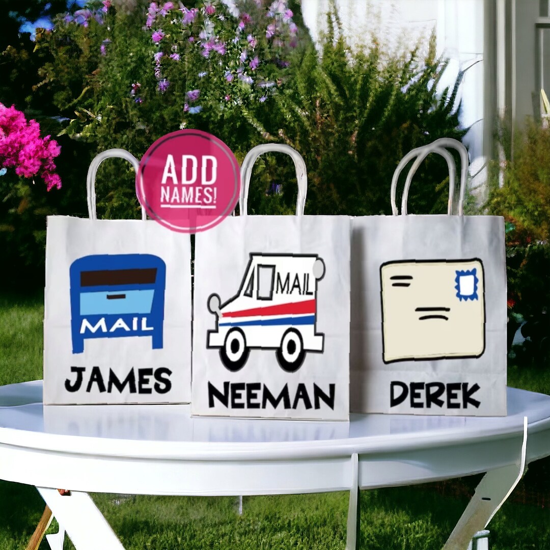Personalized Mailman Favor Bags, Mail Truck Favors - Etsy