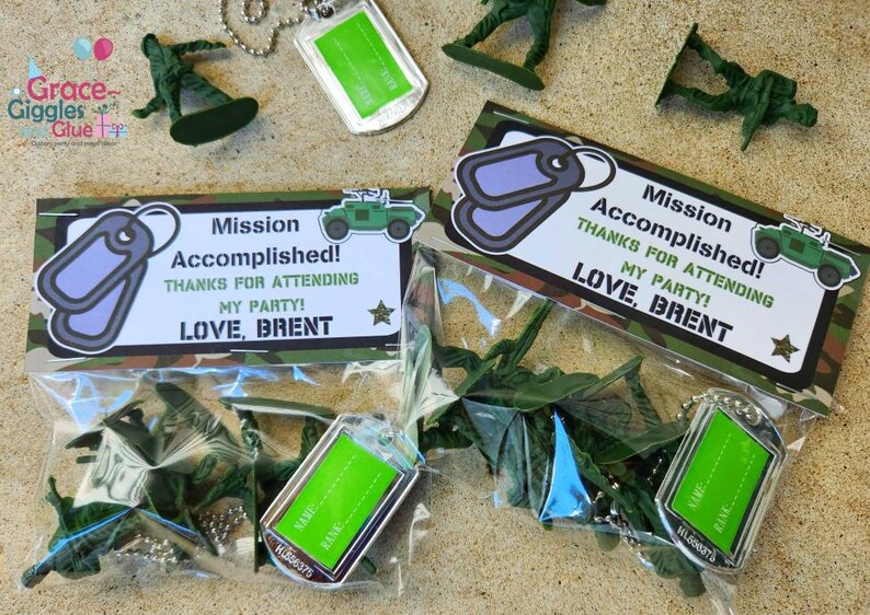 Military Party Favors Solider Party Favors Treat Bag Toppers - Etsy