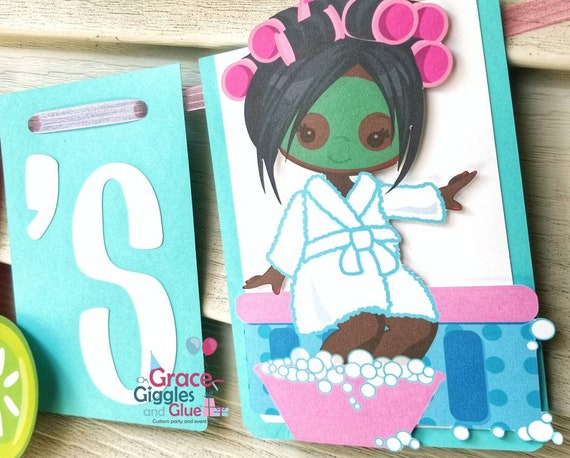 Personalized Spa Themed Happy Birthday Banner Spa Party Name - Etsy