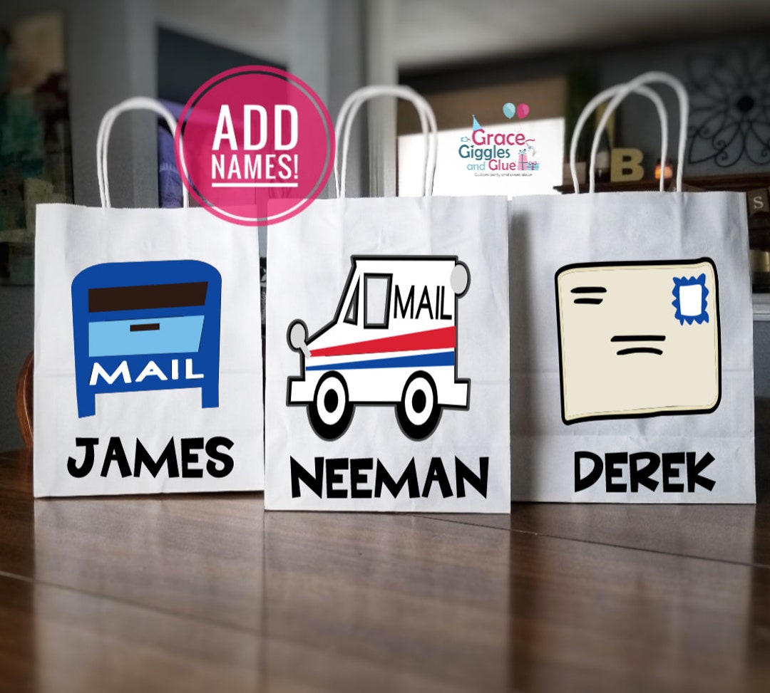 Personalized Mailman Favor Bags, Mail Truck Favors - Etsy