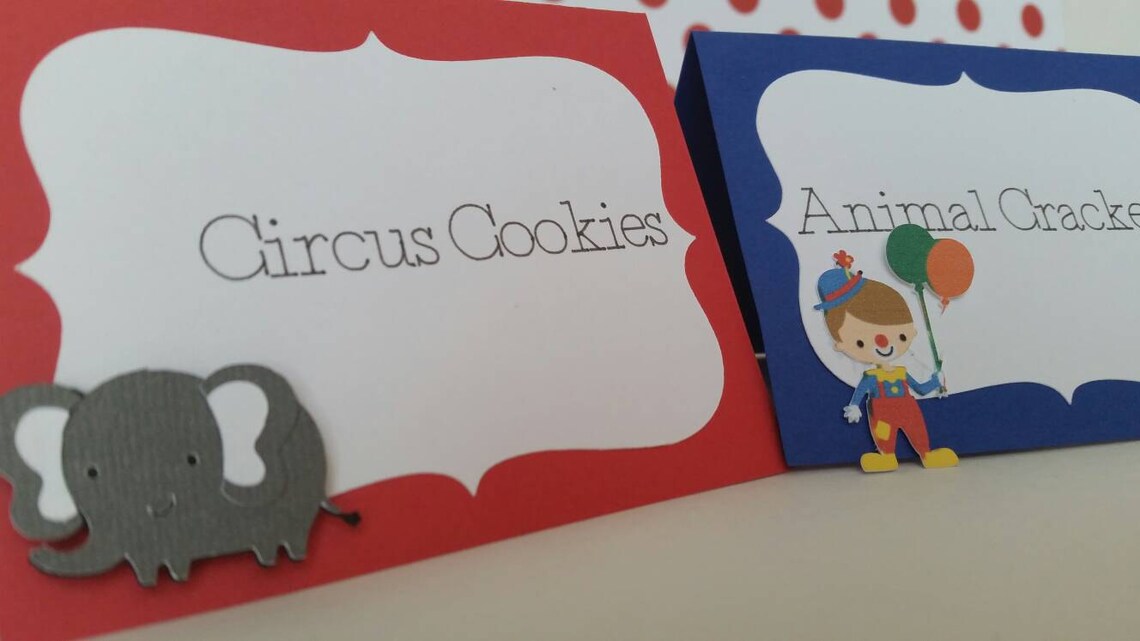 10 Carnival or Circus Place Cards/ Buffet Cards County Fair - Etsy