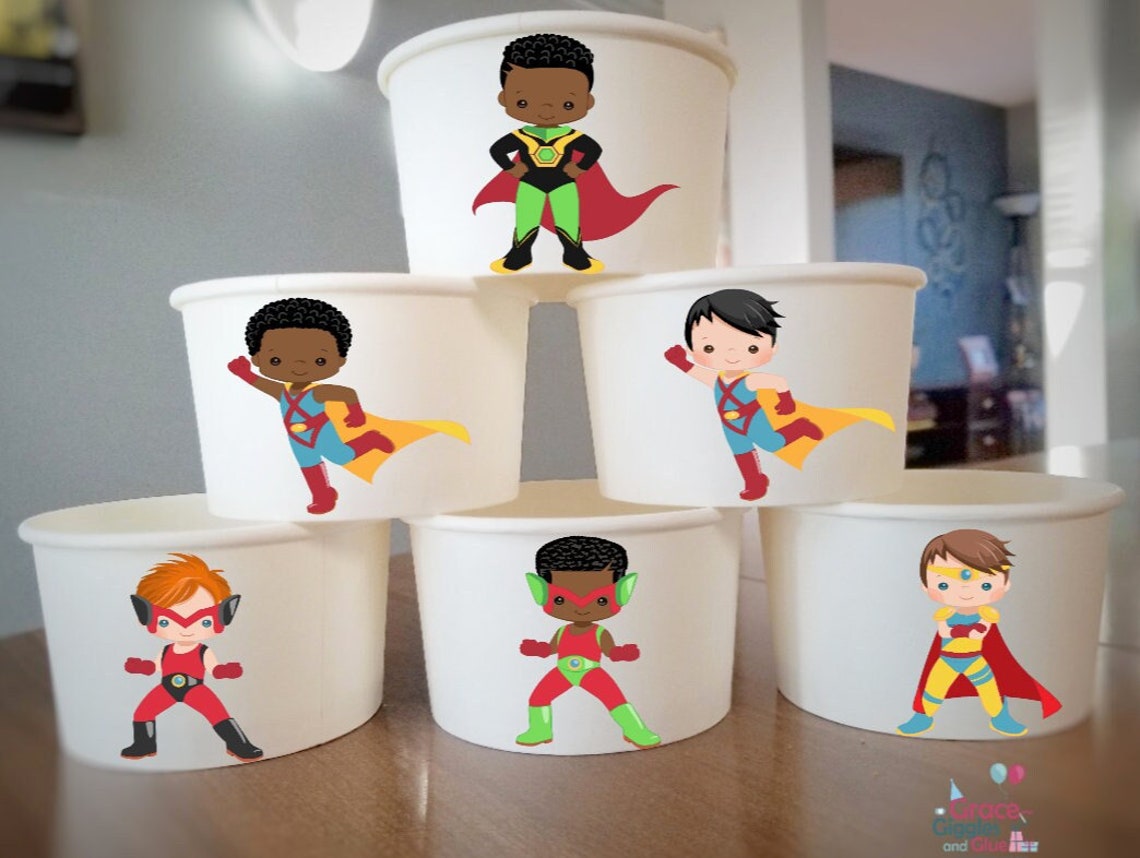 Superhero Snack/favor Cups - Etsy