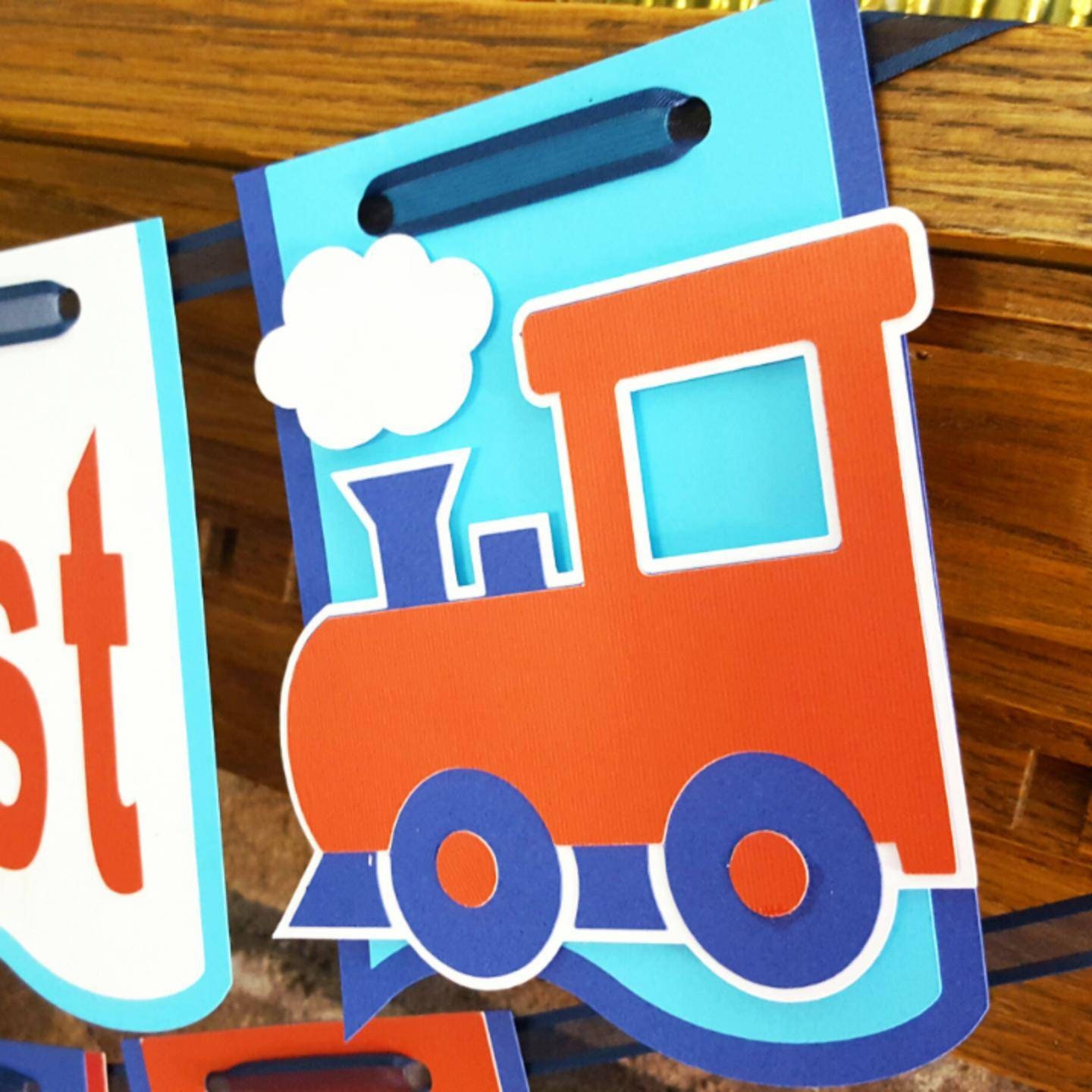 Train Themed Happy Birthday Banner Train Name Banner | Etsy