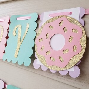 Glitter Donut Happy Birthday Banner, Donut Name Banner, Donut Growup ...