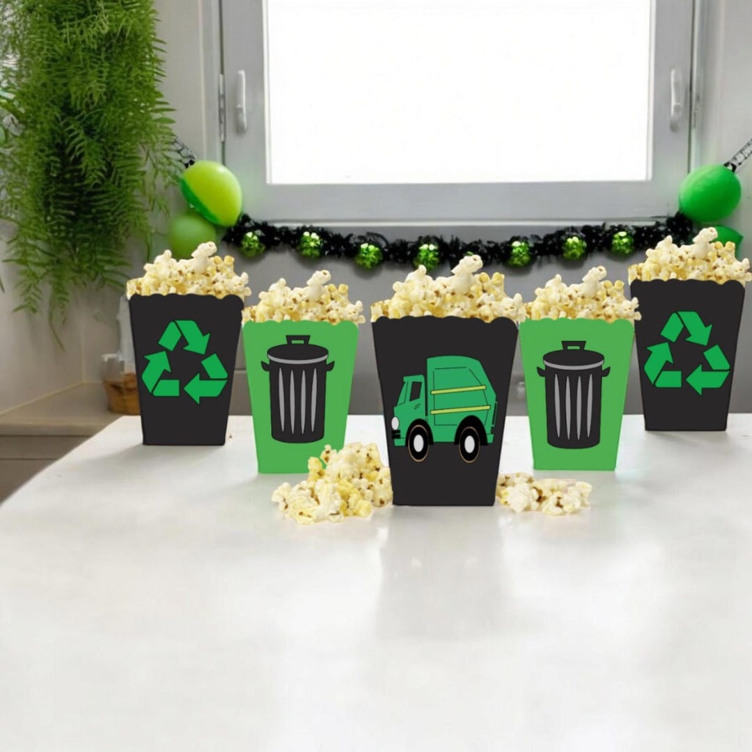 Garbage Truck Inspired Snack/favor Boxes, Trash Party Popcorn Box, - Etsy