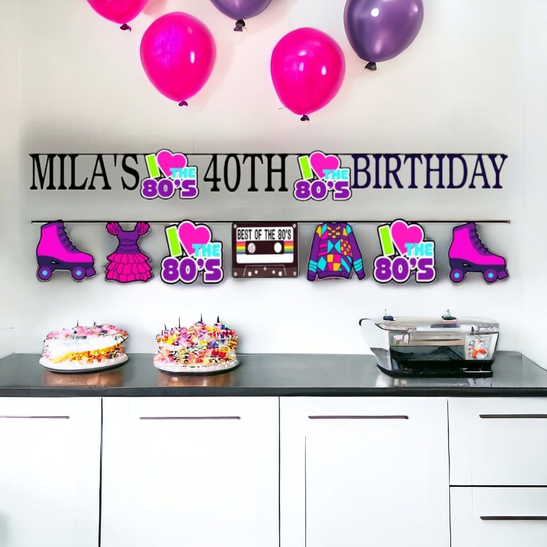 80s Party Banner, I Love the 80s Party Decorations, - Etsy