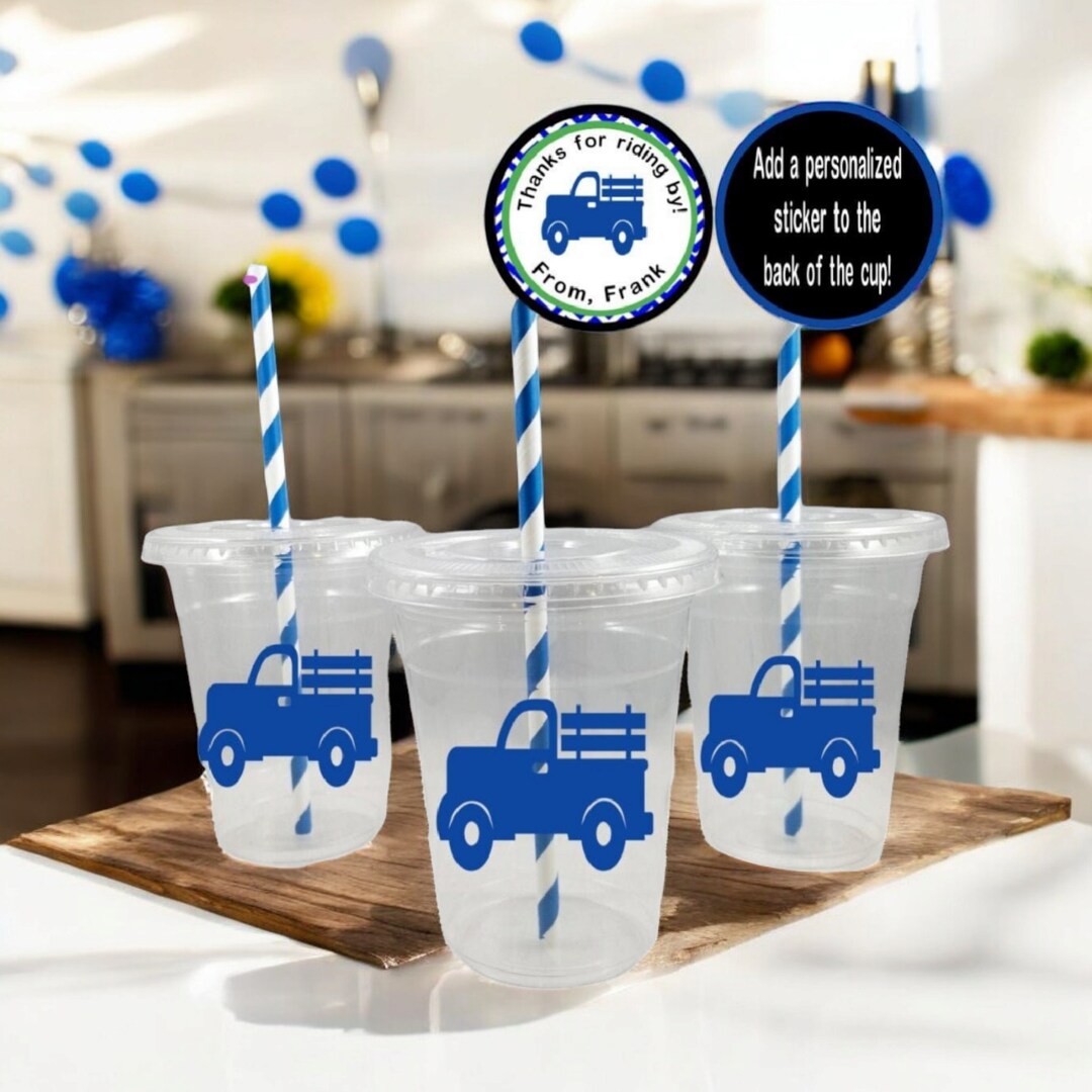 Blue Truck Themed Party Cups - Etsy