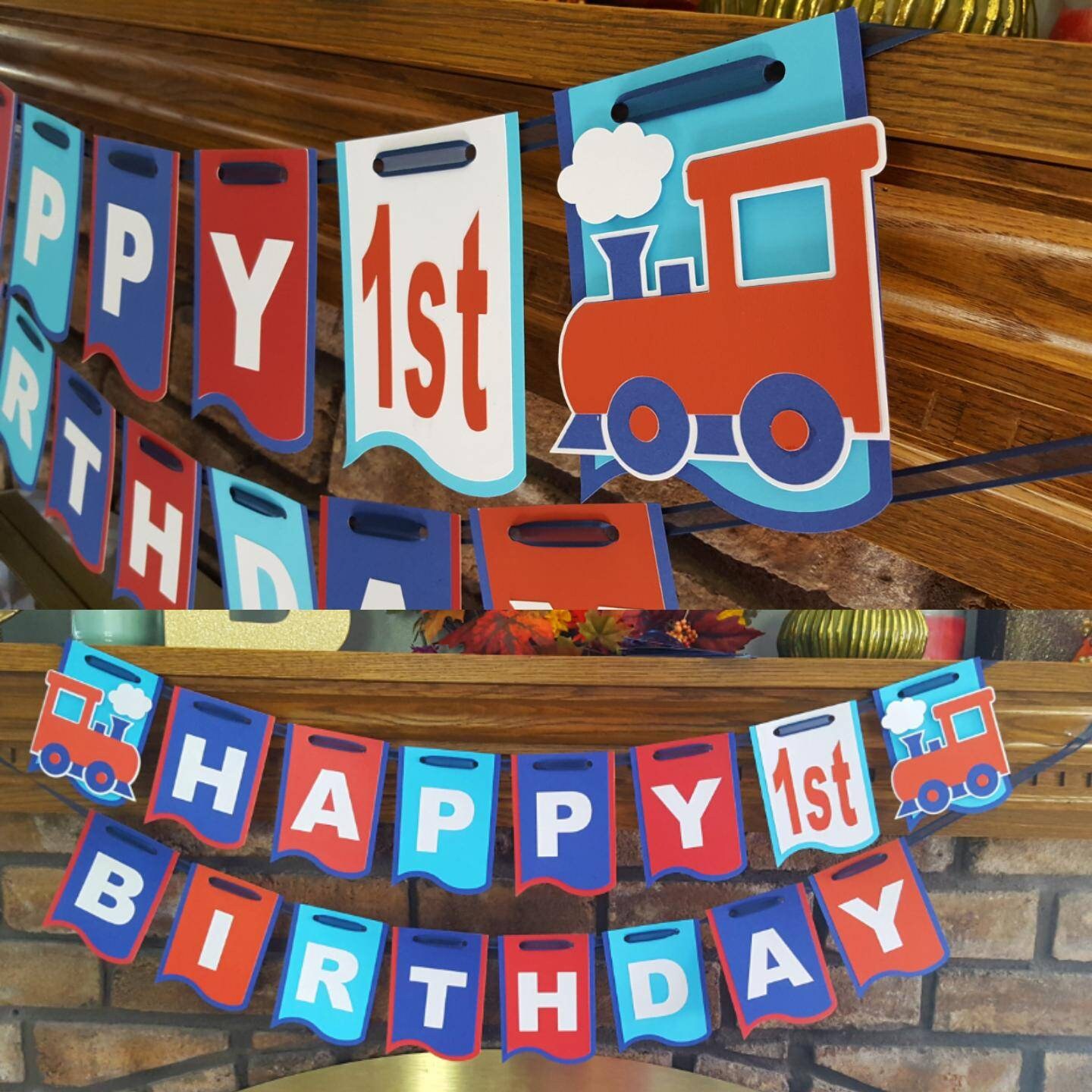 Train Themed Happy Birthday Banner Train Name Banner | Etsy