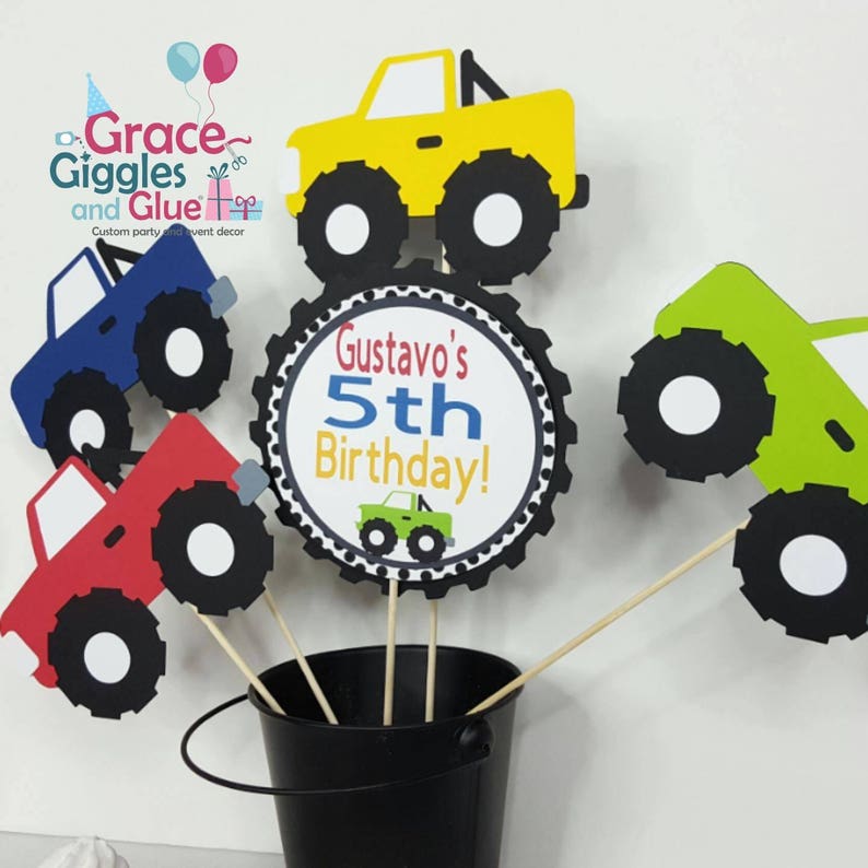 Monster Truck Themed Happy Birthday Banner - Etsy