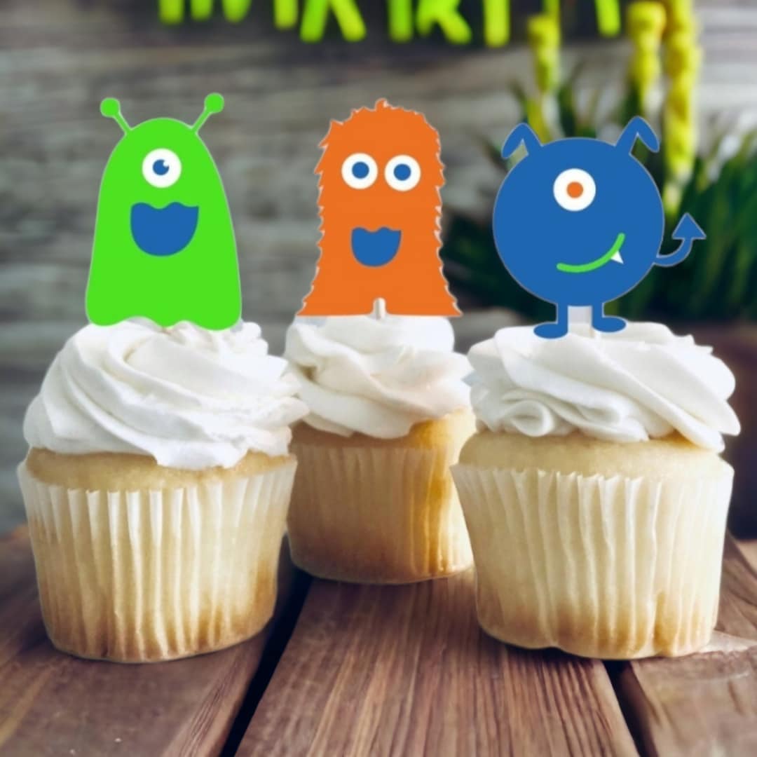 Monster Themed Cupcake Toppers - Etsy