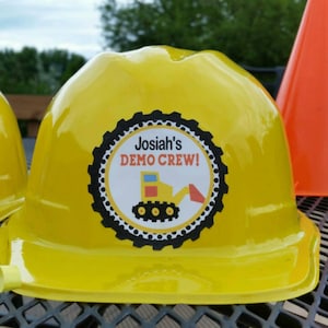 Personalized Plastic Construction Party Hats, Construction Party Favors ...