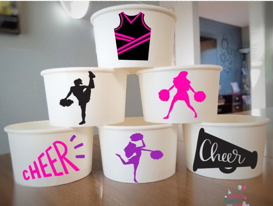 Cheerleader Themed Snack Cups Cheer Favor Cups - Etsy