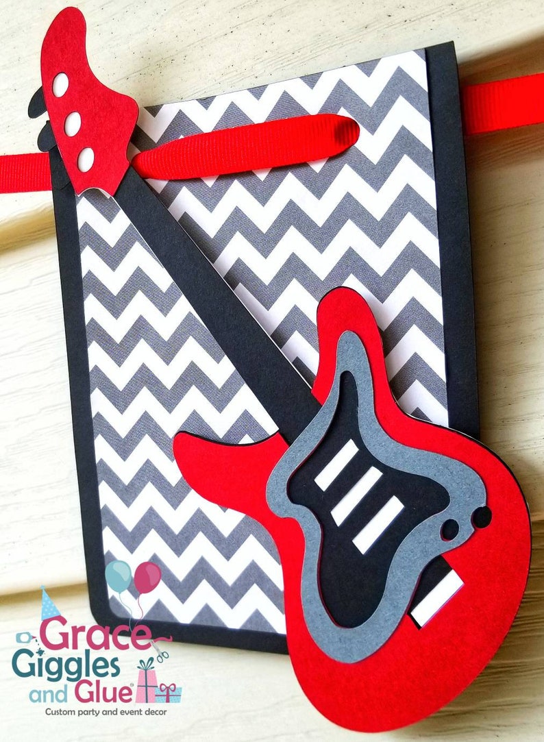 Personalized Rock Star Themed Happy Birthday Banner Rock N - Etsy